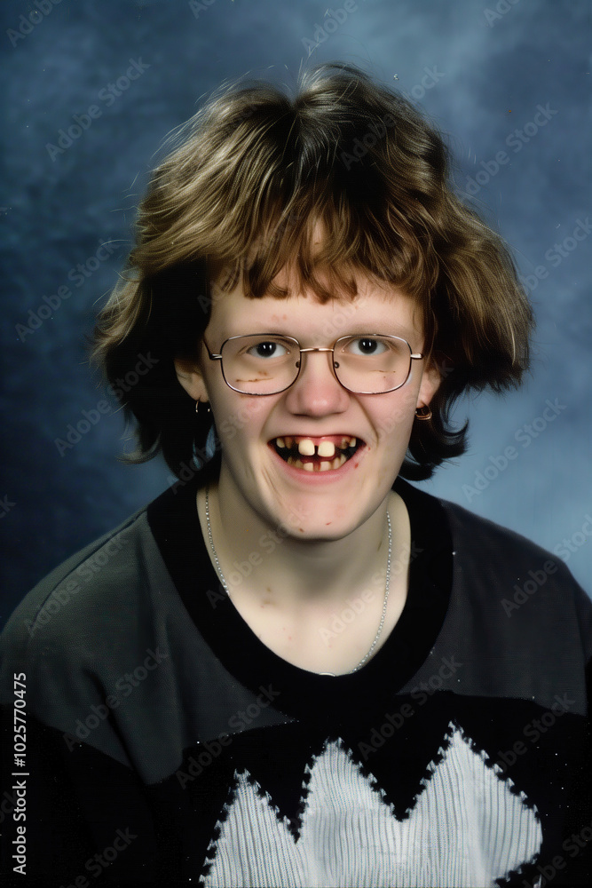 people of ai // yearbook school photo of unattractive girl wearing ...