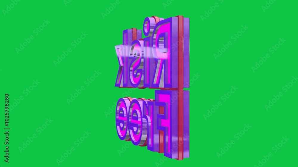 3D Risk-Free text rotating animation, CG motion graphic video clip on ...
