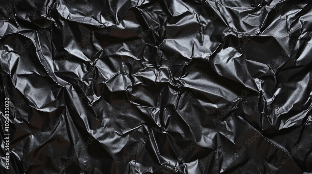 Crumpled Black Plastic Poster Texture, a detailed background featuring ...