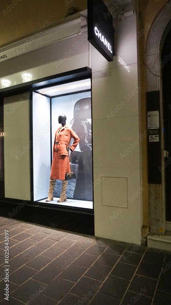 Nice, France - September 22, 2024: Chanel brand perfume store in Gurney ...