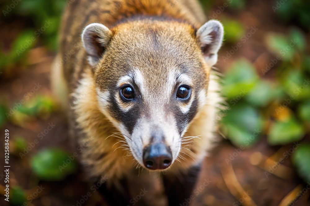 Coati, also known as a hog-nosed coon or white-nosed coati, isolated on ...