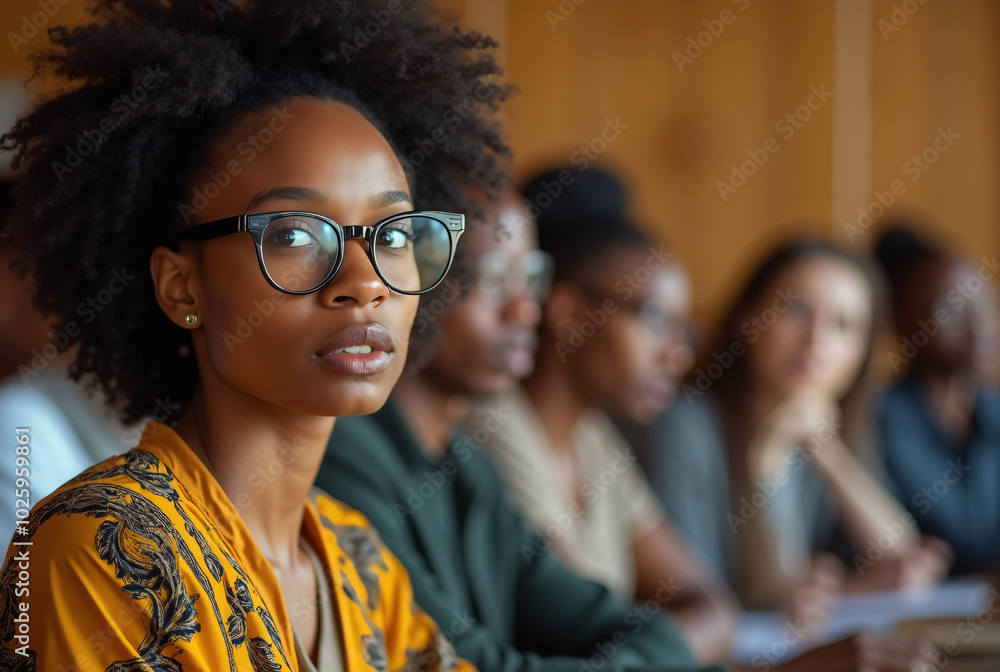 Confident Woman with Expressive Gaze and Cultural Attire in ...