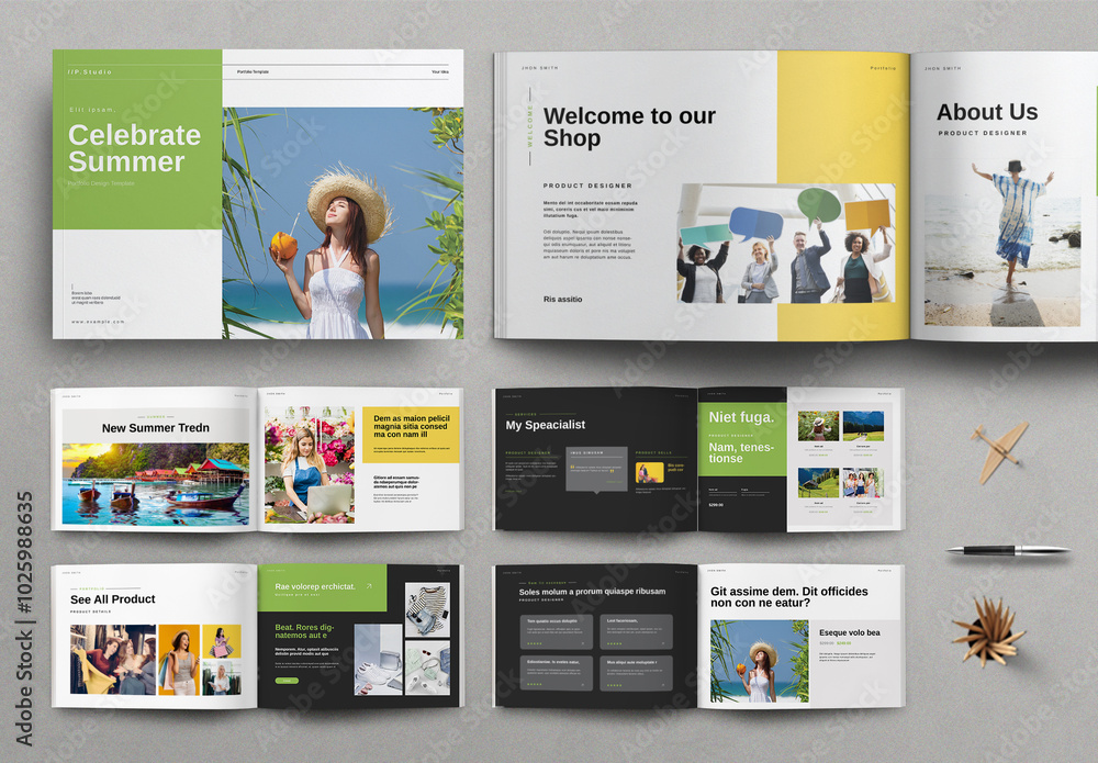 Celebrate Summer Brochure Design Stock Template | Adobe Stock