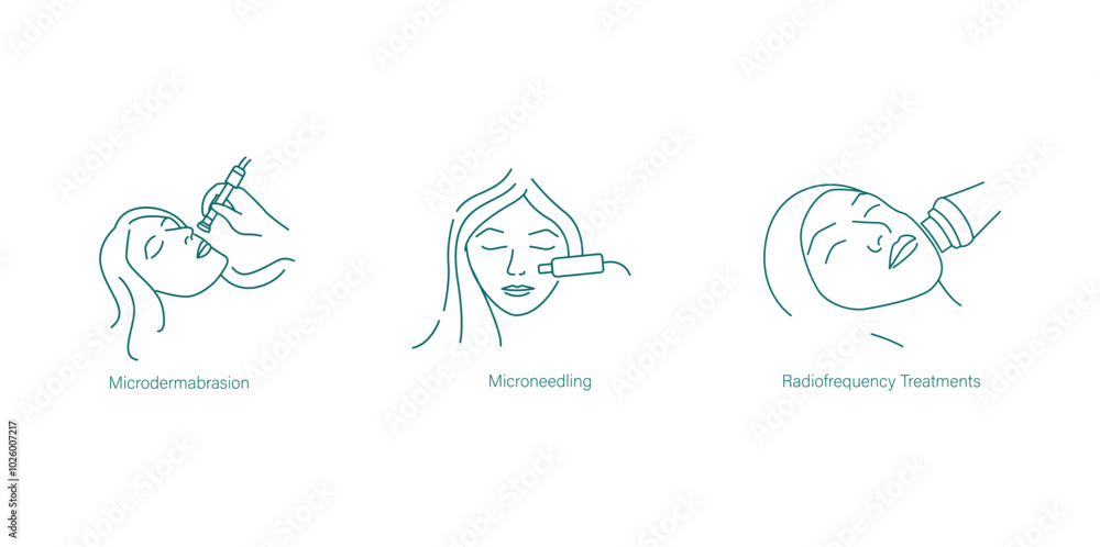 Microdermabrasion, Microneedling, and Radio Frequency Treatment Icon ...