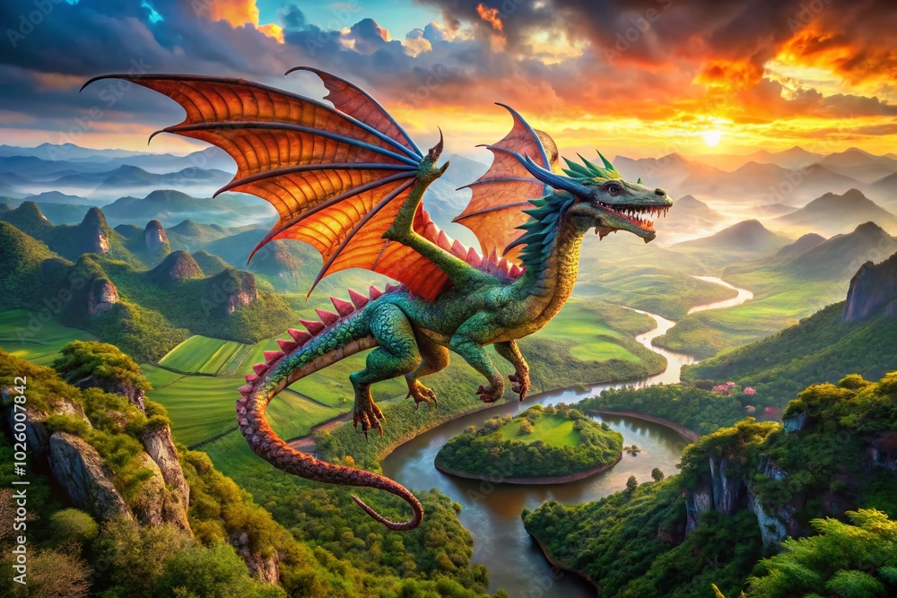 Stunning Dragon Front View Captured by Drone Photography for Fantasy ...