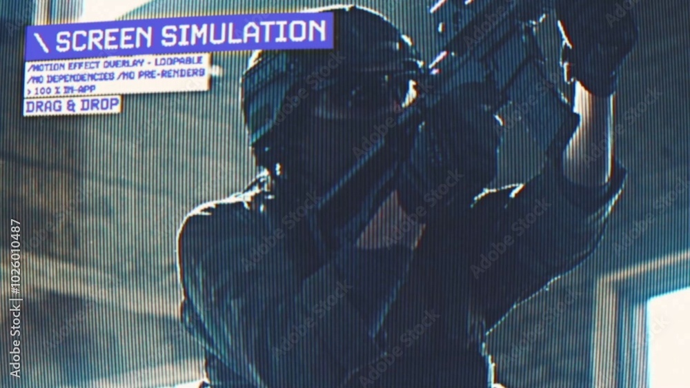 Screen Simulation Procedural Motion Effect: VHS, VCR, Retro CRT, Old TV ...