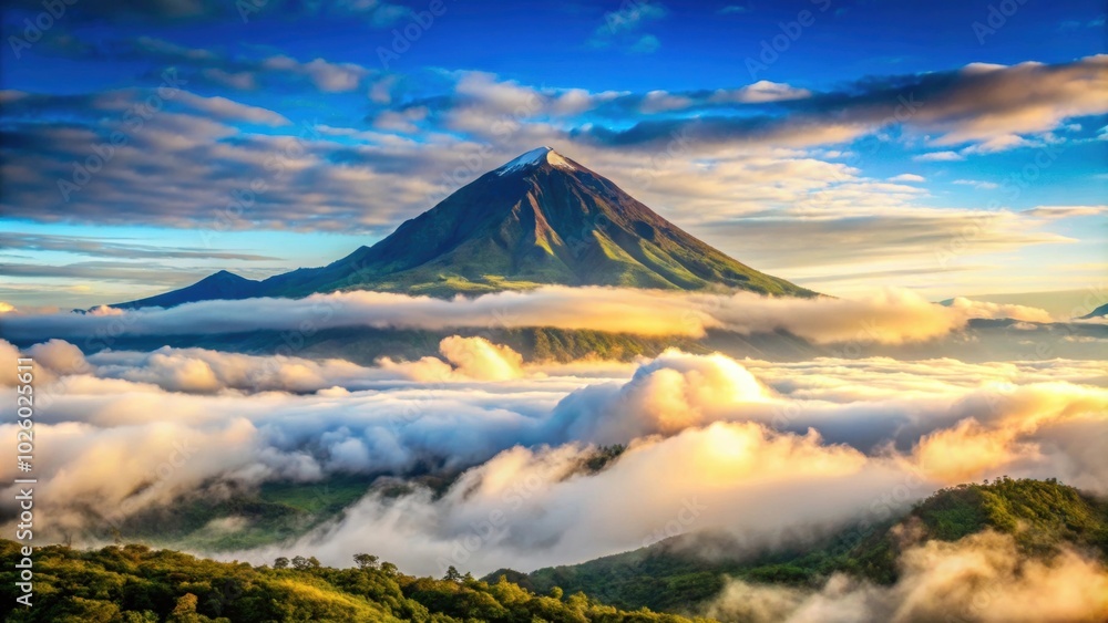 Mount Halcon towering above the clouds on Mindoro island in the ...