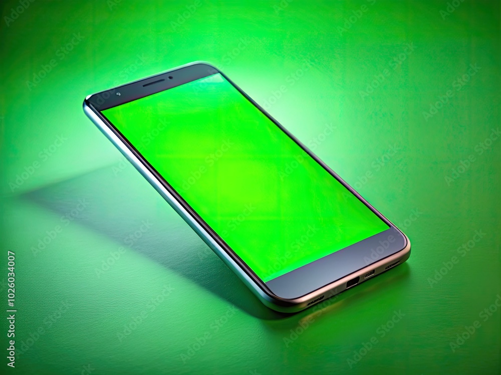 Dynamic smartphone rotating right with a green screen, ideal for ...