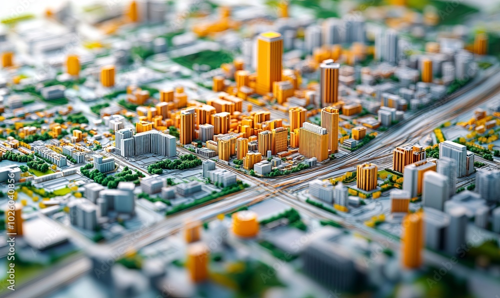 A detailed, technical blueprint showcasing urban planning and city ...