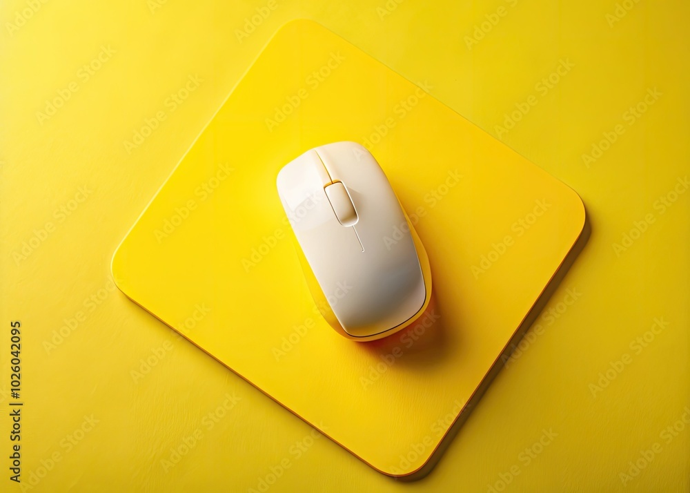 Elevate your workspace aesthetic with a vibrant yellow mouse pad paired ...