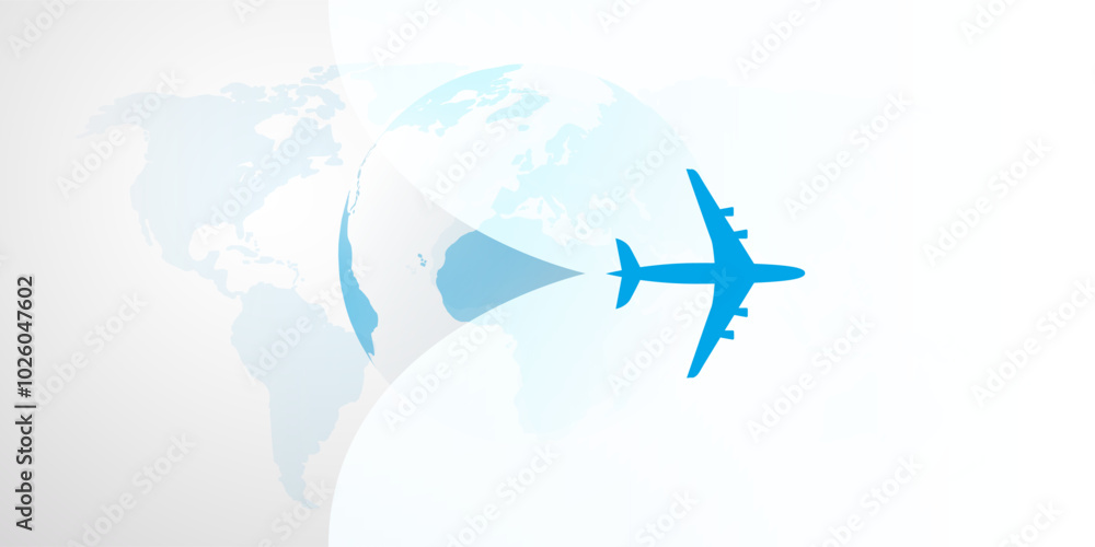 An Airplane Silhouette Opens Up the Translucent Cover Background Over ...