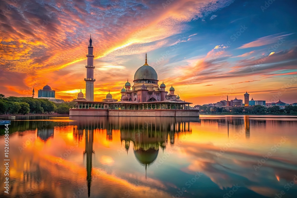 Featuring the iconic Putra Mosque, Putrajaya's skyline shines ...