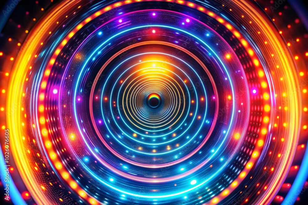 Colorful Neon Radial Circle Animation - Hypnotic Glow VJ Loop ...