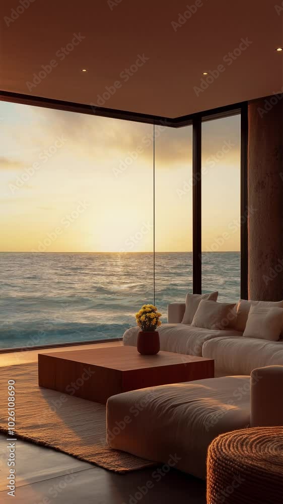 luxury modern 5-star hotel suite with beautiful views of the sea ...