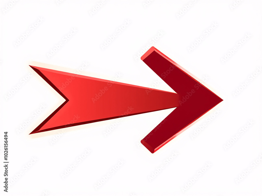 Simple right arrow isolated - PNG. High quality illustration of a red ...