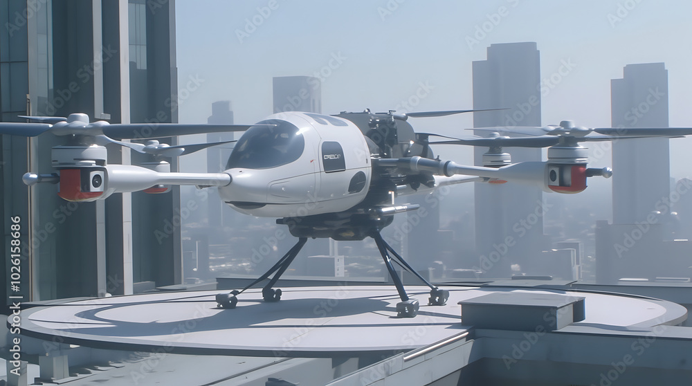 A generic white electric powered vertical take off and landing eVTOL ...