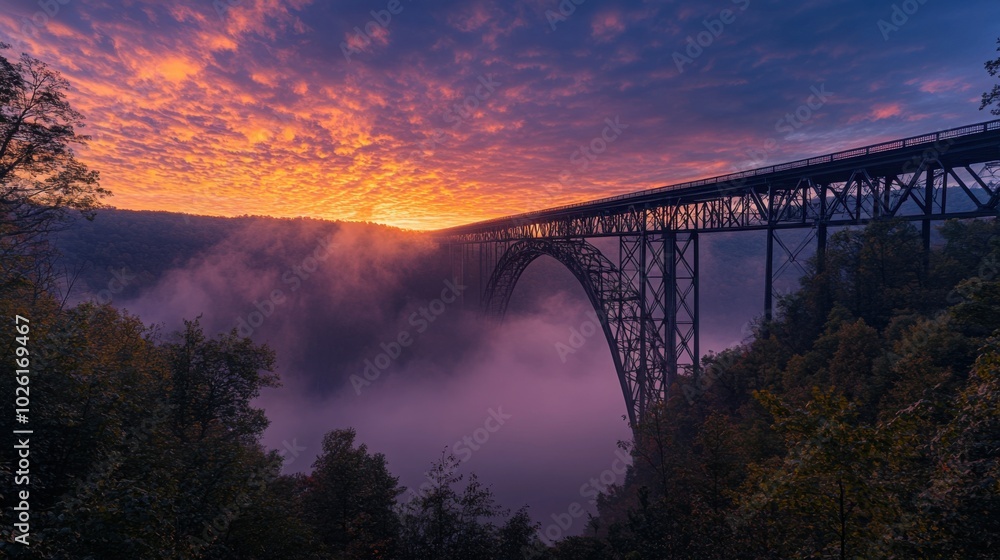 New River Gorge Bridge at Sunrise: Captured in Natural Light with Nikon ...