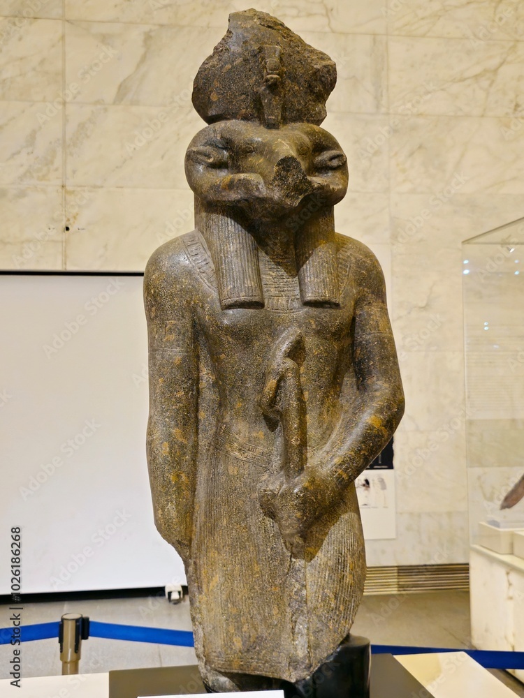 Cairo, Egypt, October 6 2024: Ancient statue in The National Museum of ...