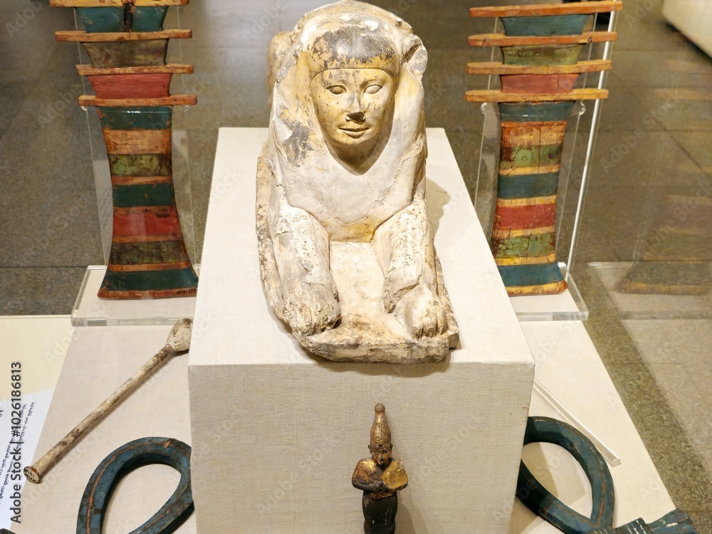 Cairo, Egypt, October 6 2024: a statue inside The National Museum of ...