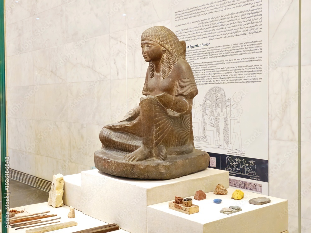 Cairo, Egypt, October 6 2024: Ancient statue in The National Museum of ...