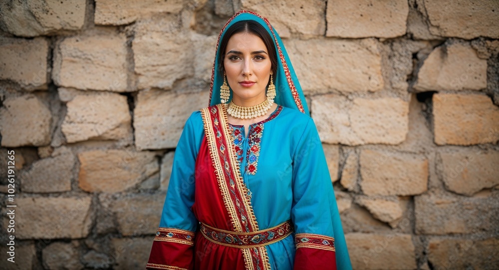 Lebanese woman in traditional attire proud expression portrait photo ...