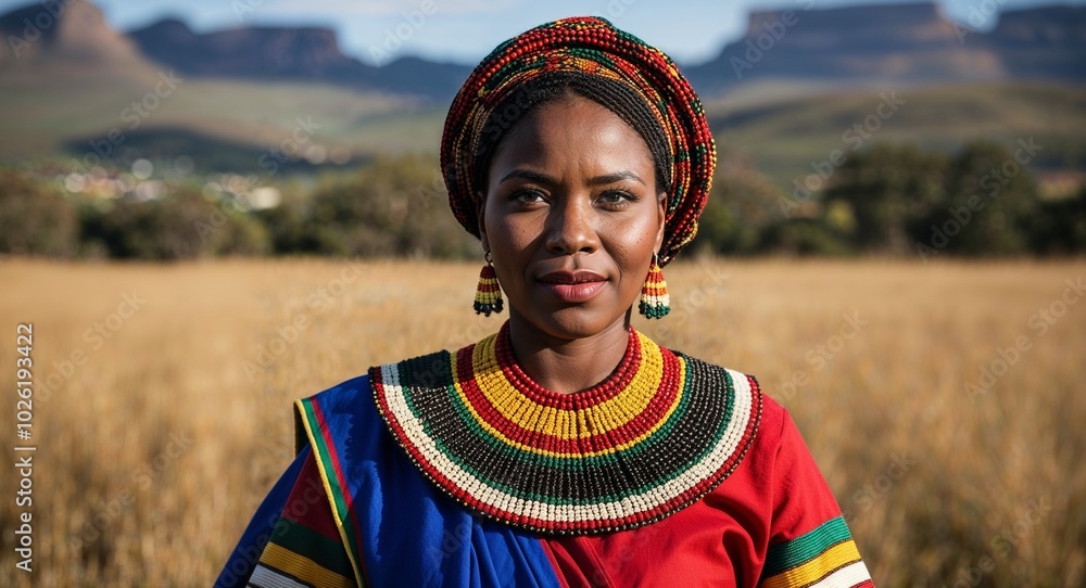 Xhosa woman in traditional attire proud expression portrait photo ...