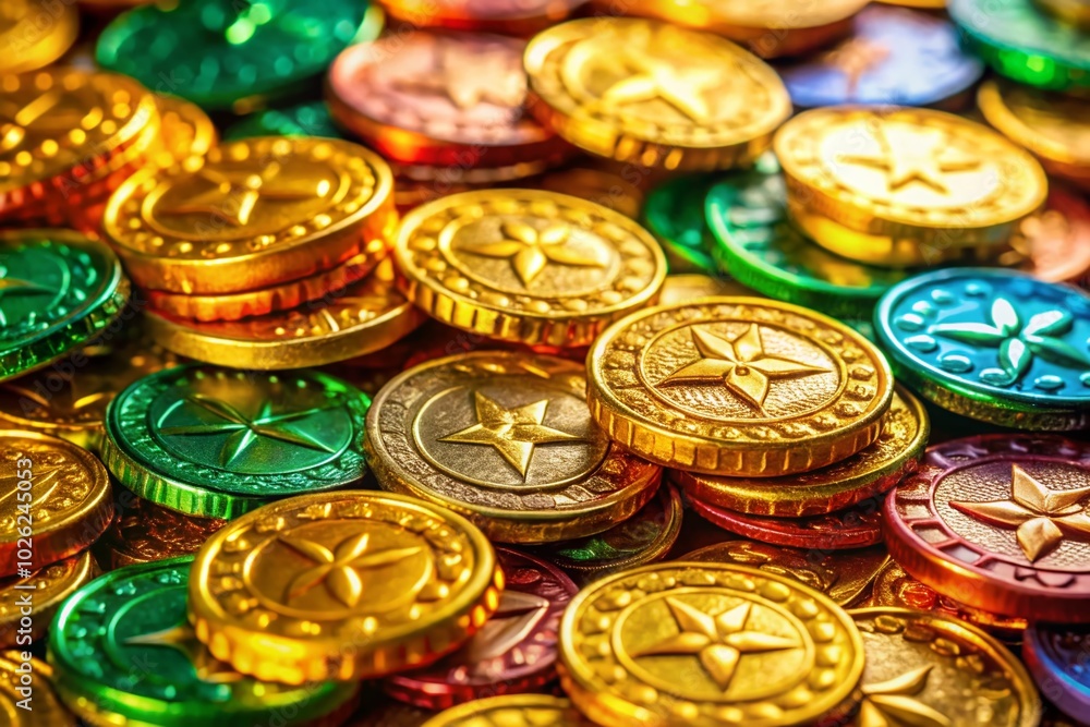 Colorful Toy Gold Coins for Kids' Play, Treasure Hunts, and Educational ...