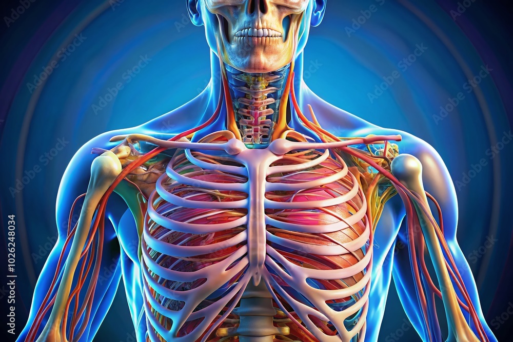 Detailed Anatomy of Human Ribs Showing Structure, Function, and ...
