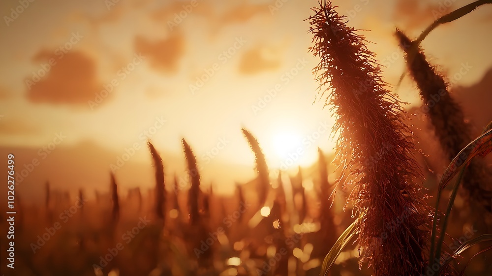 Pea Field Sunset: The golden hour—pea plants casting long shadows as ...