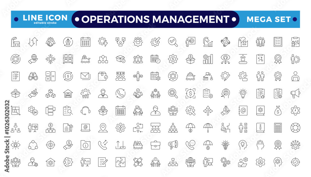 Poster Operations management web icons in line style – Wall Art | UkPosters