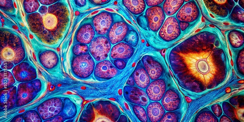 Detailed View of Reticular Tissue Under Microscope - Cellular Structure ...