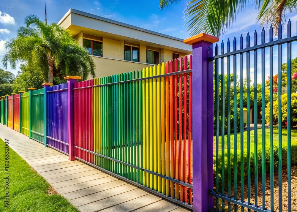 Durable Metal Fence with Gate for Secure Property Boundaries and ...