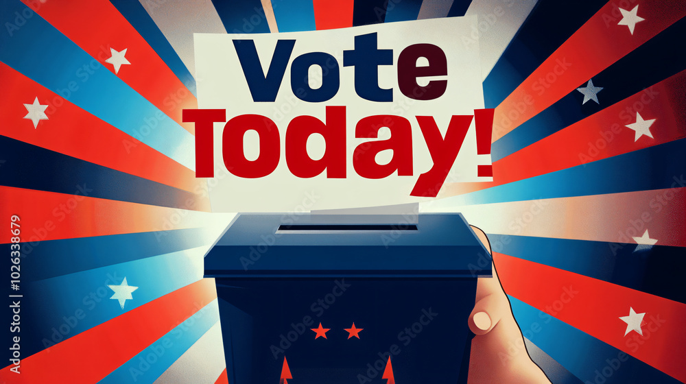 Election Day Urgency: Create a header showing a close-up of a hand ...