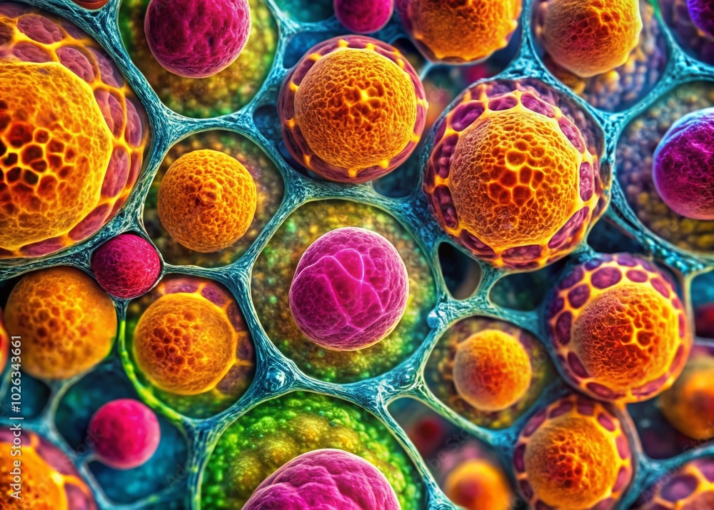 Explore Areolar Tissue Under Microscope: Detailed Cellular Structure ...