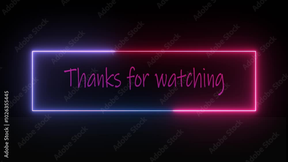Animated text of Thanks for watching neon glowing text animation blue ... Animated text of Thanks for watching neon glowing text animation blue ...