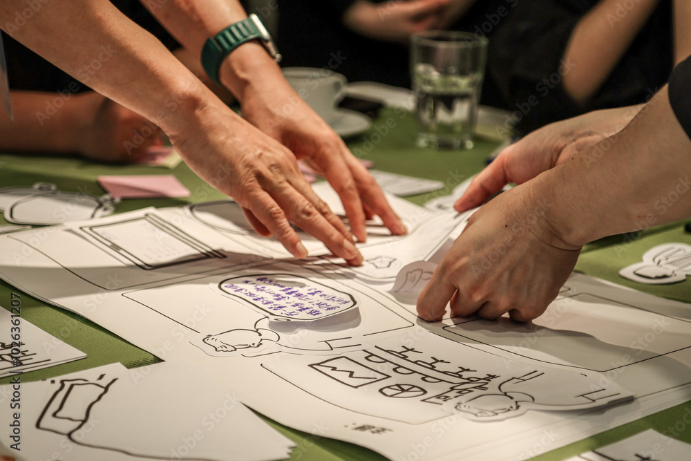 Collaborative Storyboarding in Creative Workshop. Participants engage ...