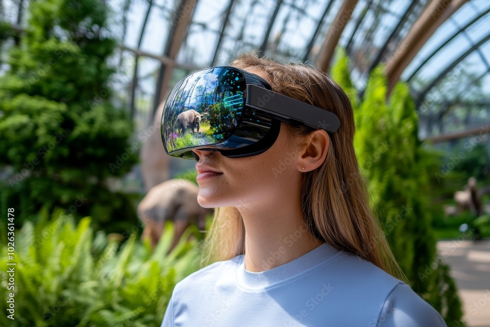 High-tech zoo with AI-guided tours, where visitors wear augmented ...