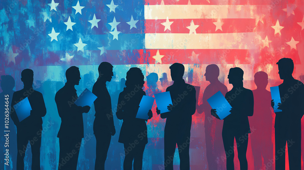 US election illustration, democracy., illustration, sign, usa, flag ...