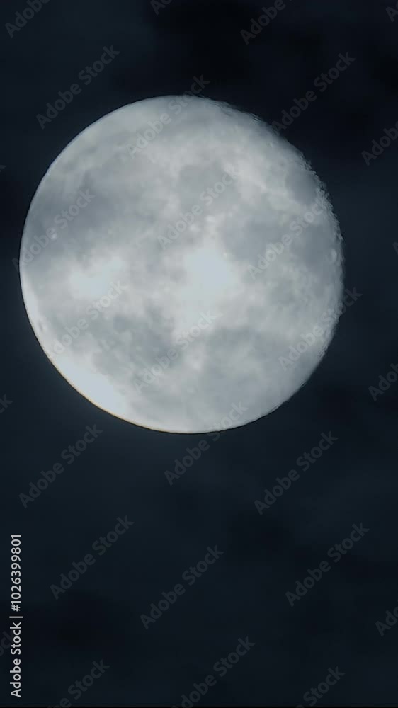 A Stunning and Bright Full Moon Illuminating the Dark Night Sky with ...