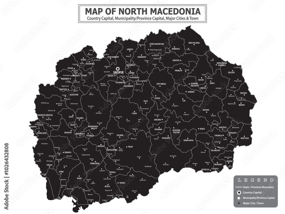 European Country Geography Political map. Political map of country with ...