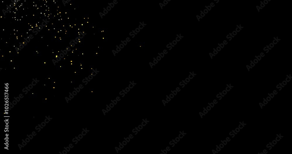Gold gliter falling particle on black background 4k animation footage ...