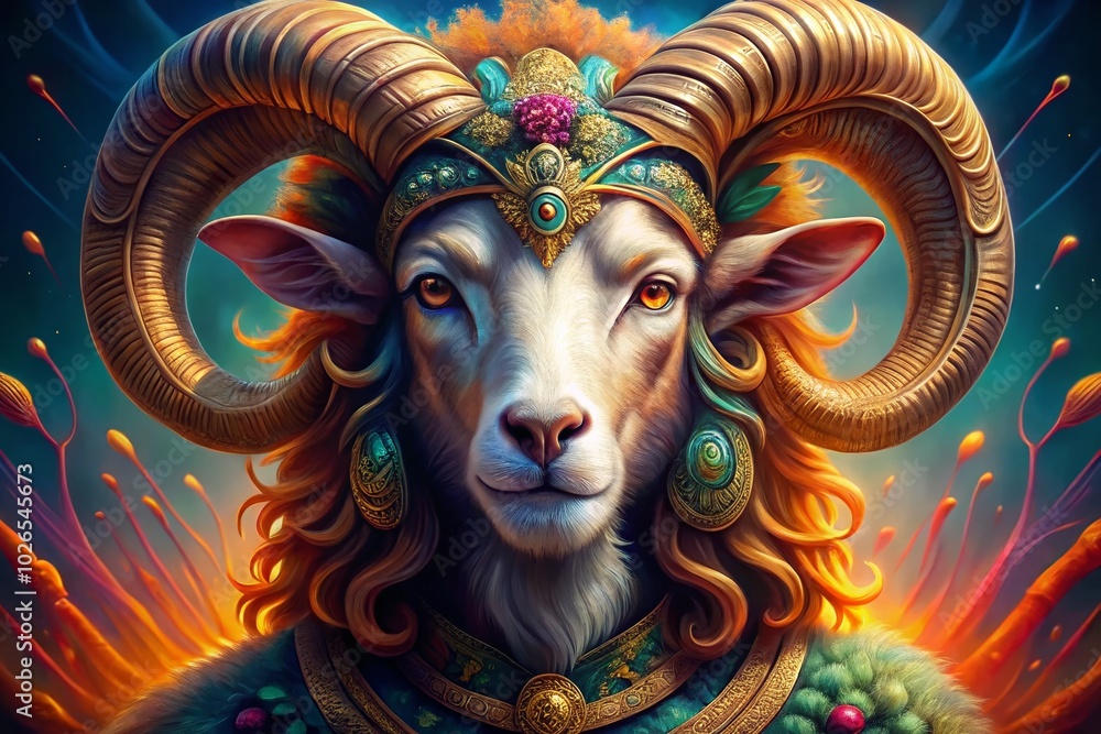 Majestic Representation of Aries God in Mythology with Bold Ram ...