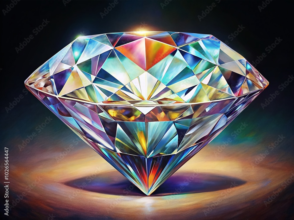 Stunning Drawing of a Diamond in Detailed Style, Perfect for Jewelry ...