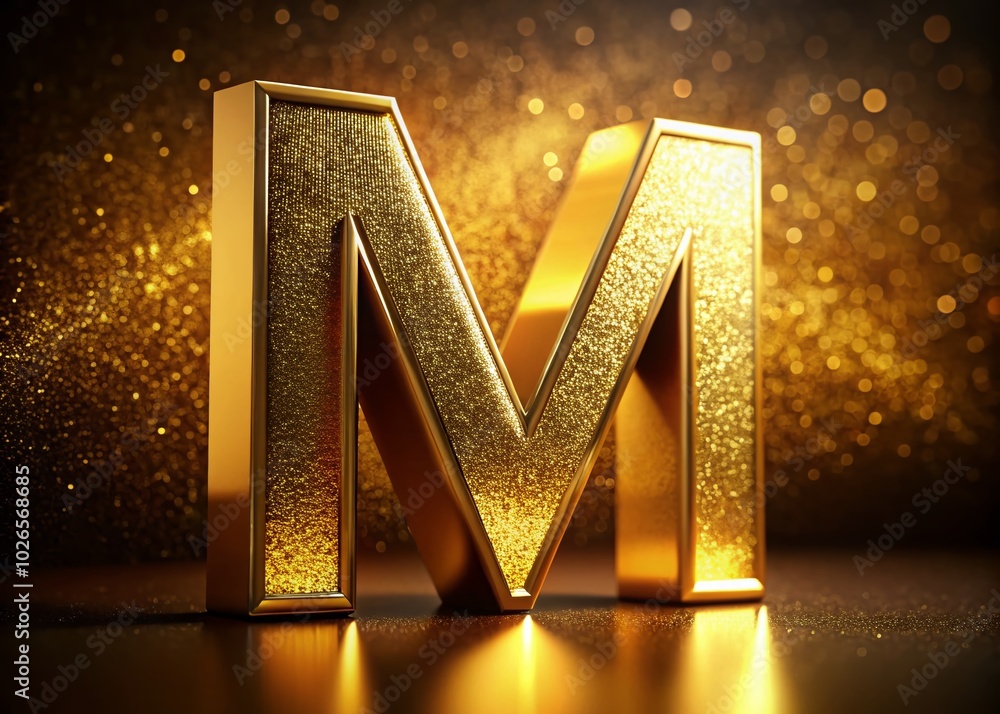 Stunning Golden M Letter Design for Luxury Branding, Elegant Marketing ...