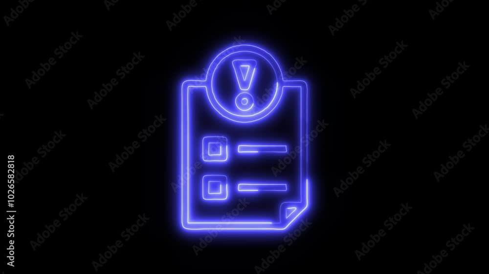 Data Analysis Importance Outline Icon in HD Video Neon Animation ...