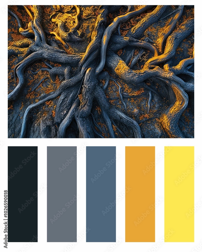 Color palette , black and yellow , Fashion concept, brand mockup. Tone ...