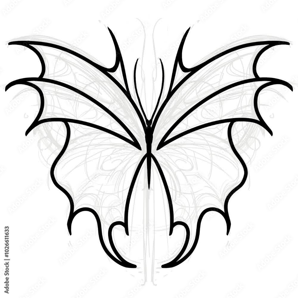 Speed Paint Drawing Neo tribal tattoo butterfly graphic design art ...
