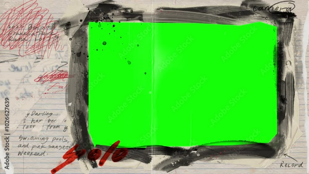 Green screen frame animation motion graphic with chroma key clip ...