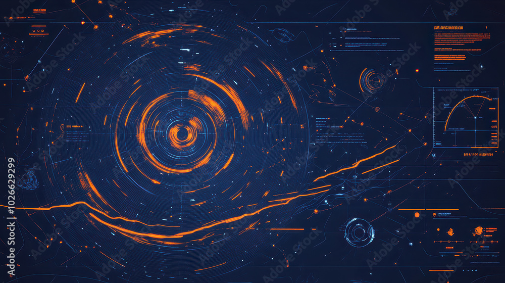 Hurricane Tracking System Illustration: Vibrant Vector Style with Deep ...