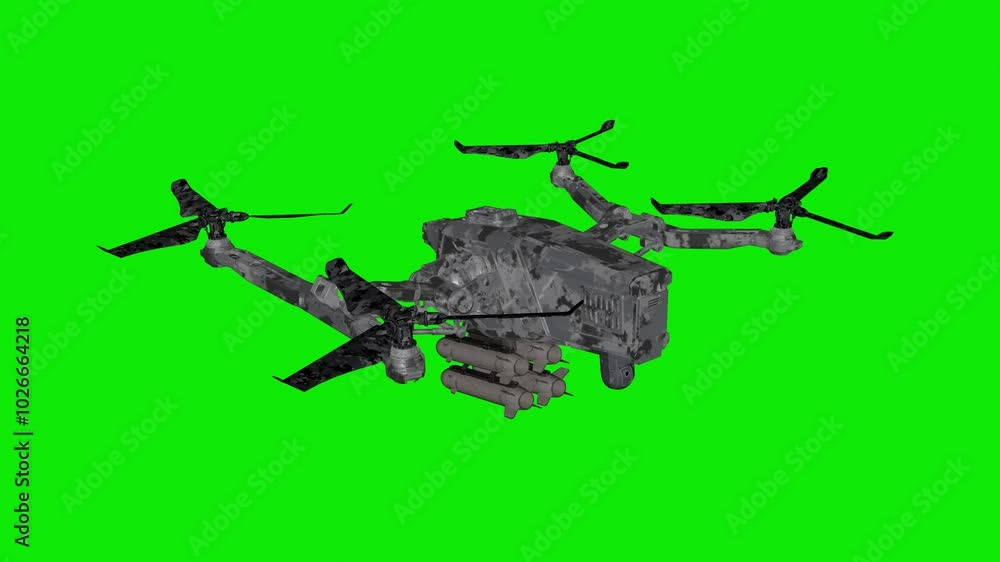 Army Drone with Bombs - Military FPV Tactical War Aircraft - Flying ...